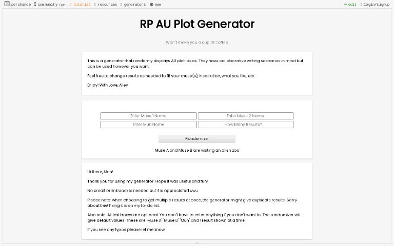 RP AU Plot Generator