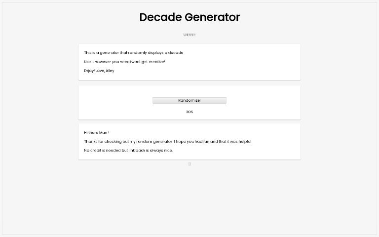 Decade Generator