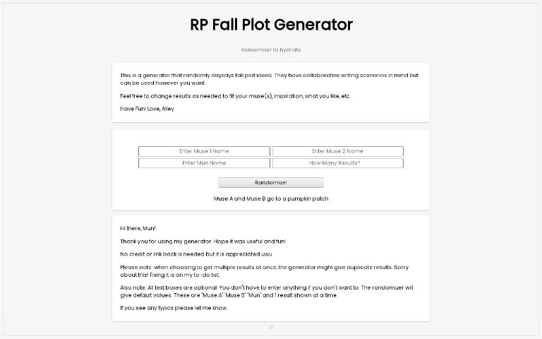 RP Fall Plot Generator
