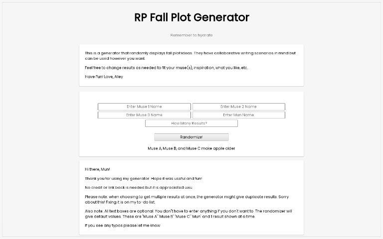 RP Fall Plot Generator