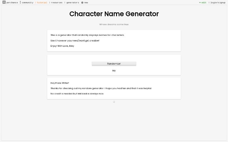 Character Name Generator