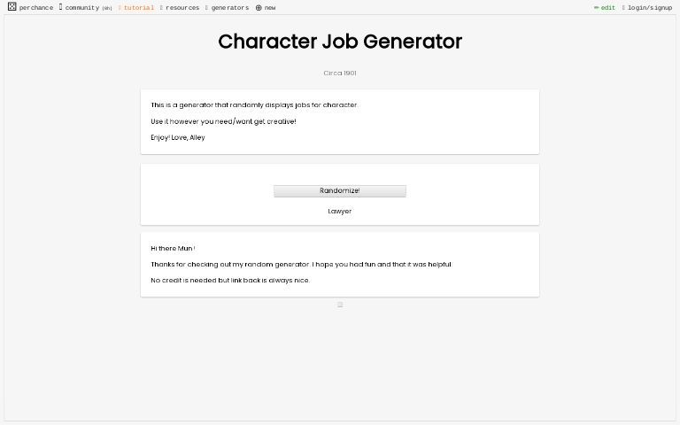 Character Job Generator
