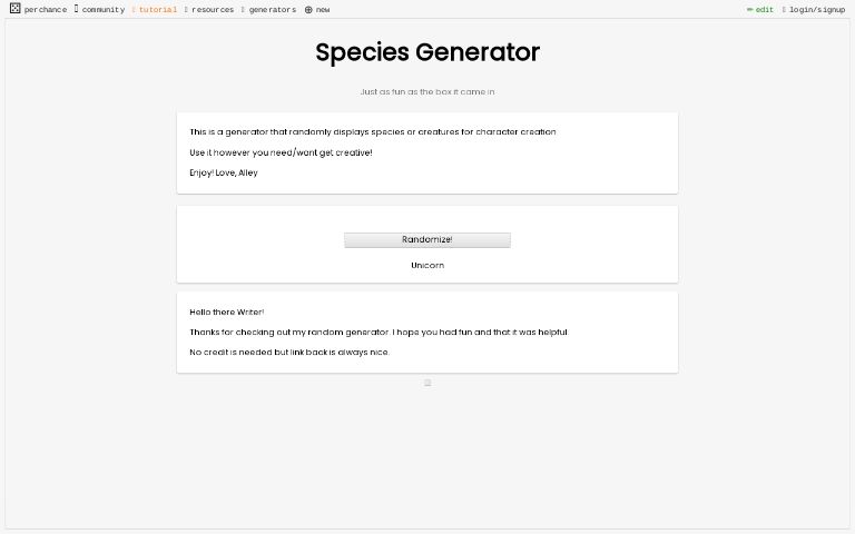 Species Generator