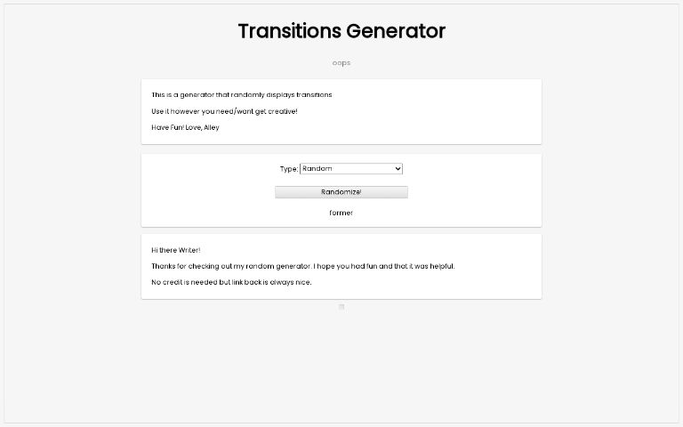 Transitions Generator