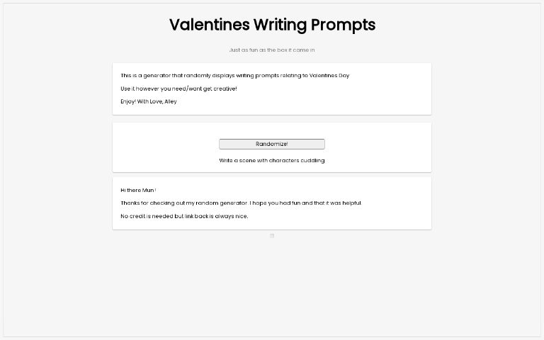 Valentines Writing Prompts ― Perchance Generator