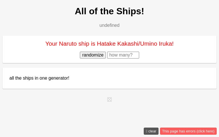 All of the Ships! ― Perchance Generator