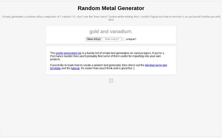 Random Metal Generator