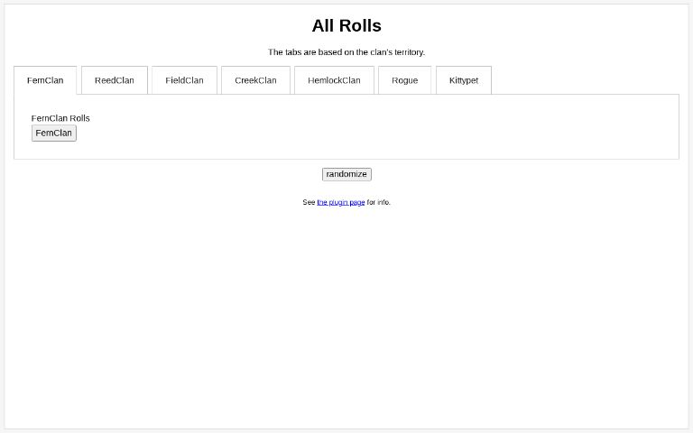 All Rolls ― Perchance Generator