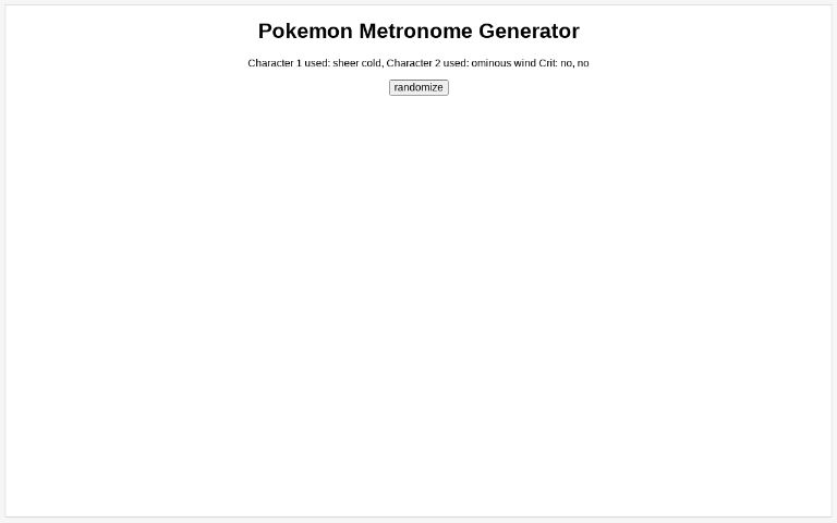 Pokemon Metronome Generator