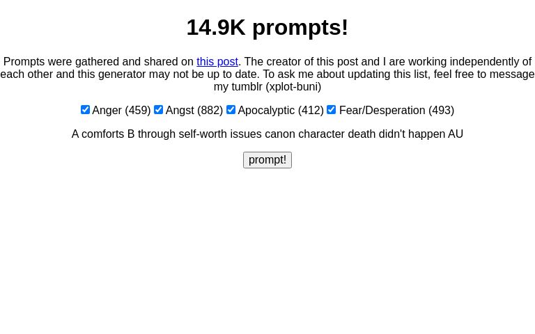 14.9K prompts! ― Perchance Generator
