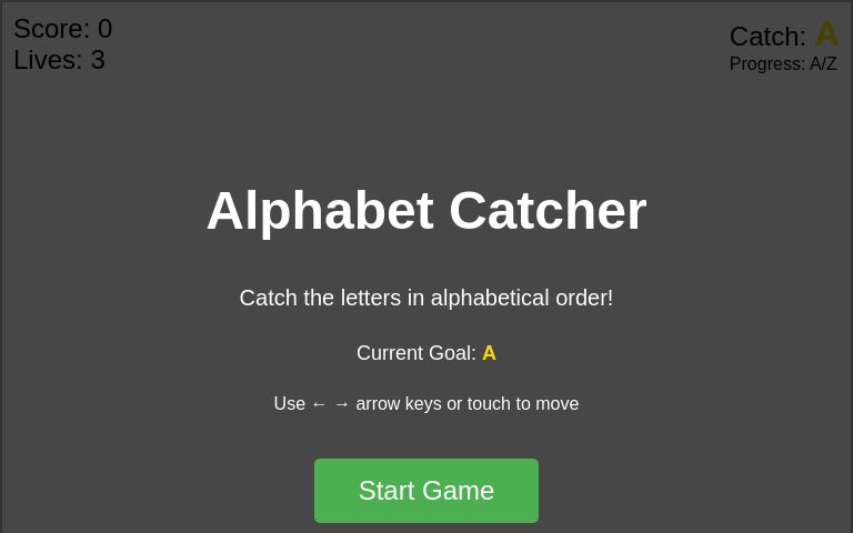 Alphabet Catcher ― Perchance Generator