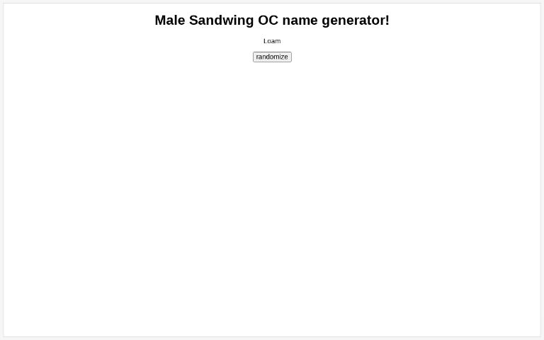Male Sandwing OC name generator!