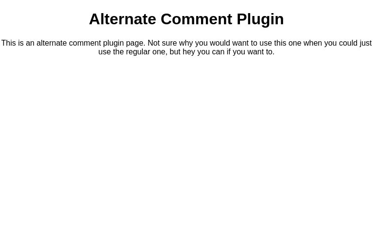 Alternate Comment Plugin