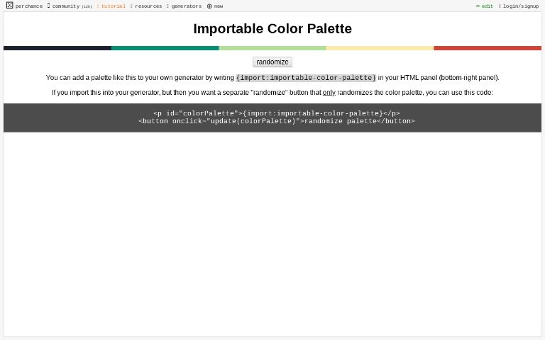 Importable Color Palette ― Perchance Generator