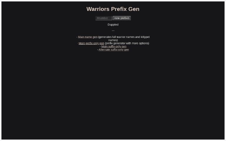 Warriors Prefix Gen