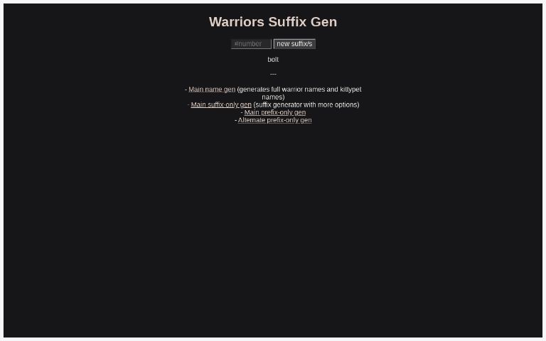 Warriors Suffix Gen