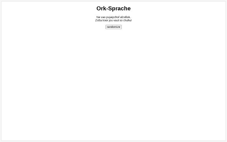 Ork-Sprache ― Perchance Generator