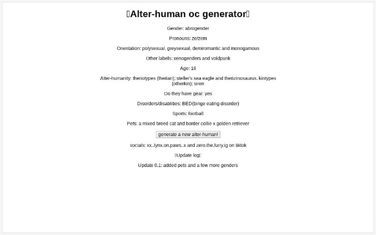 🐾Alter-human oc generator🐾