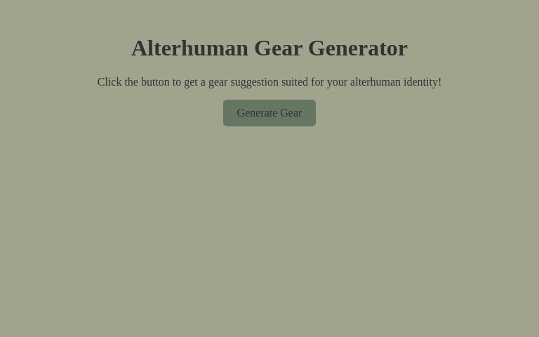 Alterhuman Gear Generator