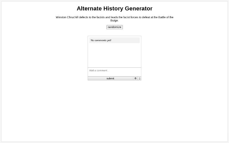 Alternate History Generator