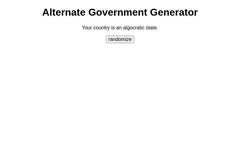 Alternate Government Generator