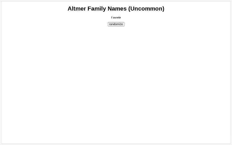 Altmer Family Names (Uncommon) ― Perchance Generator