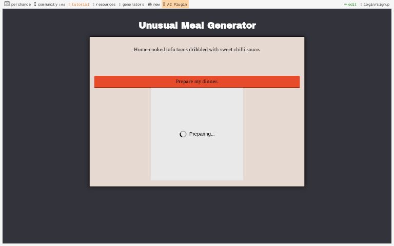 Unusual Meal Generator