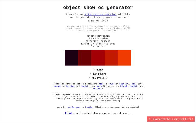 object show oc generator
