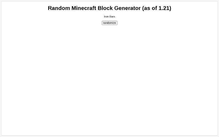Random Minecraft Block Generator (as of 1.21)