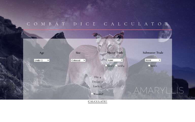 Combat Dice Calculator ― Perchance Generator