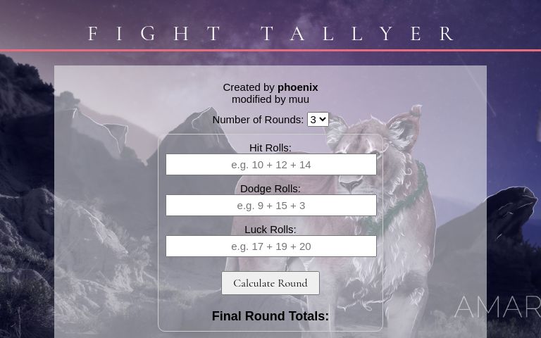 Fight Tallyer ― Perchance Generator