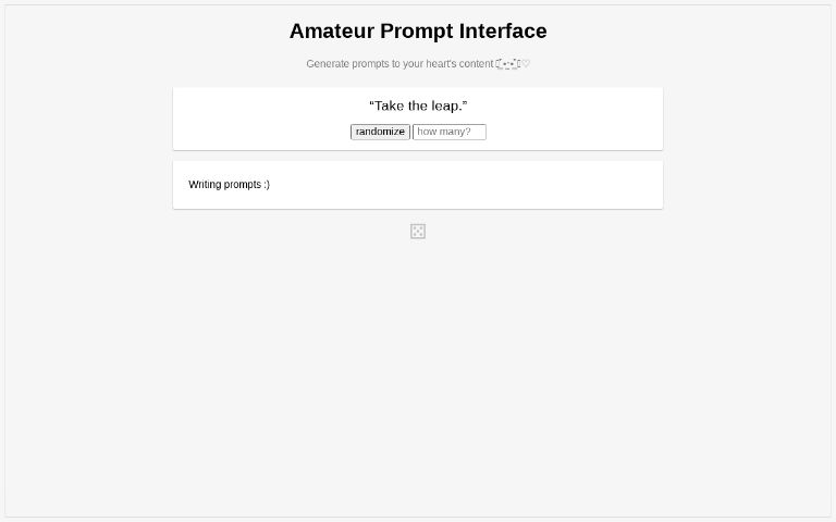 Amateur Prompt Interface ― Perchance Generator