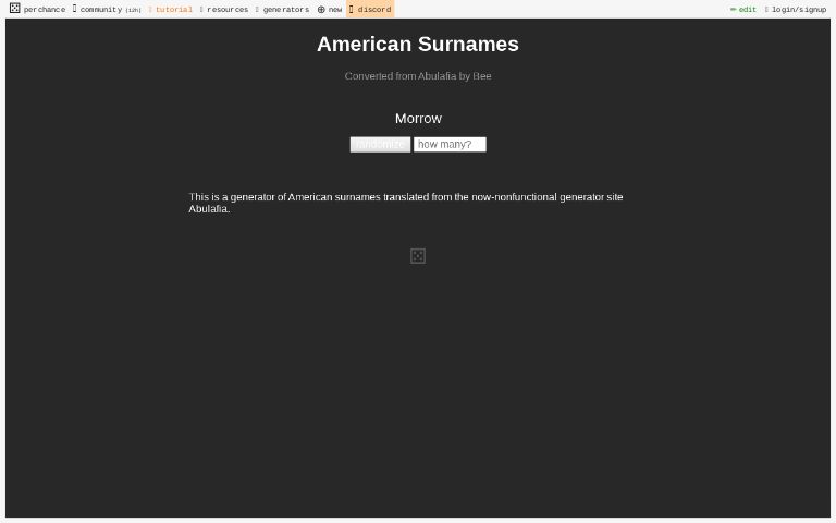 American Surnames ― Perchance Generator