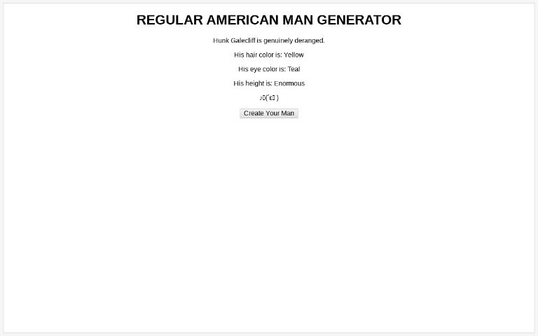 REGULAR AMERICAN MAN GENERATOR