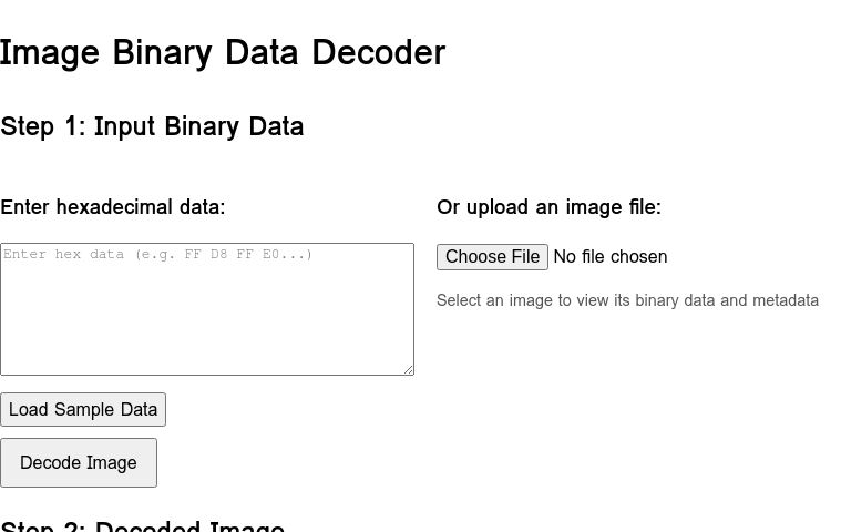 Image Binary Data Decoder ― Perchance Generator