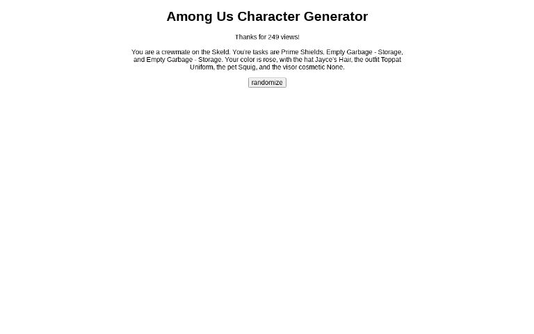 Among Us Character Generator