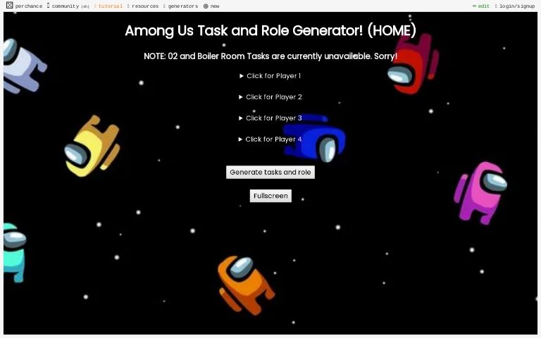 Among Us Task and Role Generator! (HOME)