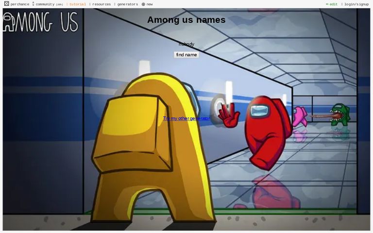 Among Us name ideas ― Perchance Generator