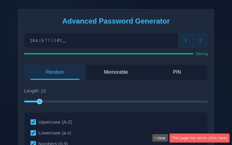 Advanced Password Generator