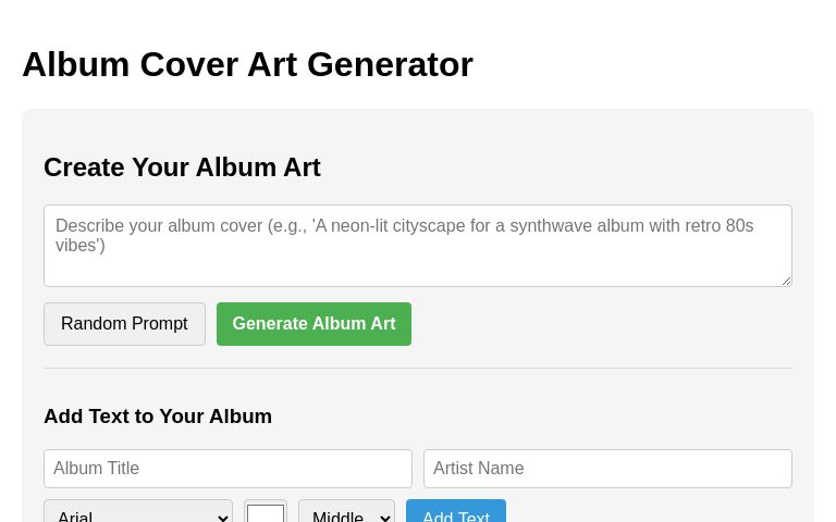 Album Cover Art Generator