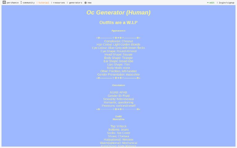 Oc Generator (Human)