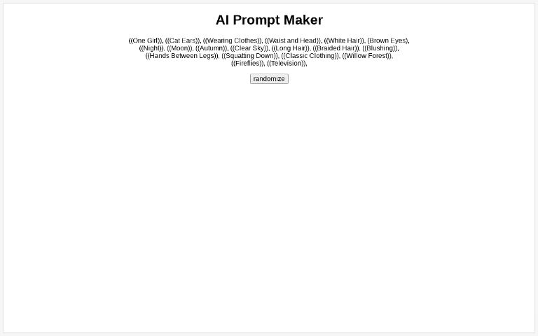 AI Prompt Maker ― Perchance Generator