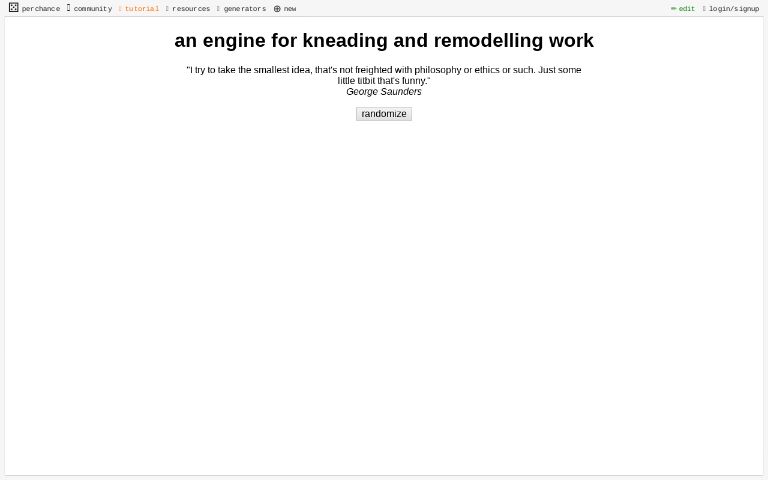 an engine for kneading and remodelling work ― Perchance Generator