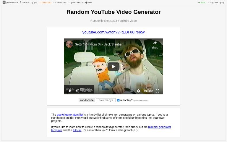 Random YouTube Video Generator