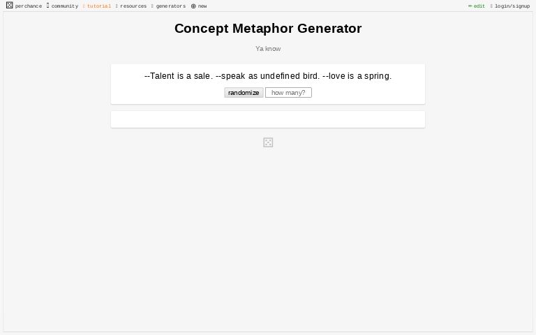 Concept Metaphor Generator