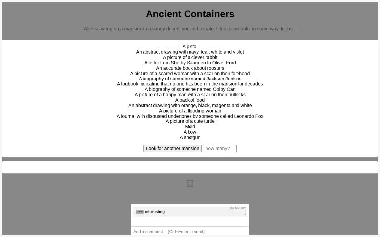 Ancient Containers ― Perchance Generator
