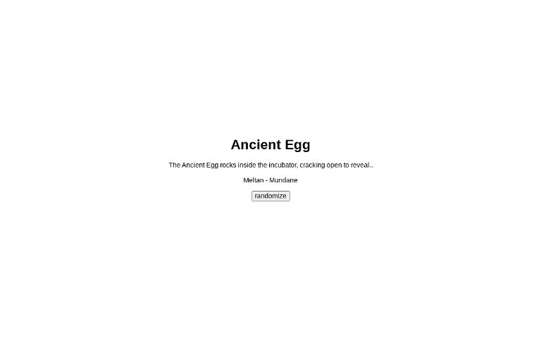 Ancient Egg ― Perchance Generator
