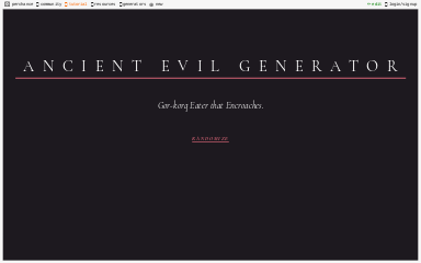 Ancient Evil Generator