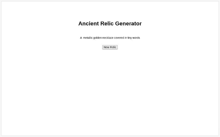 Ancient Relic Generator