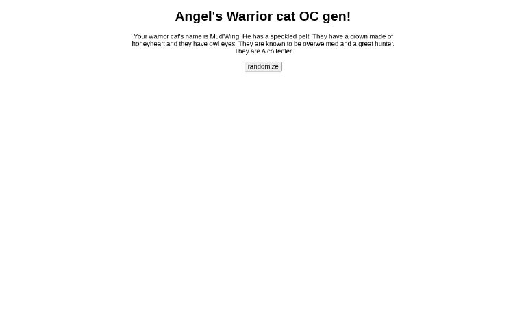 Angel's Warrior cat OC gen!